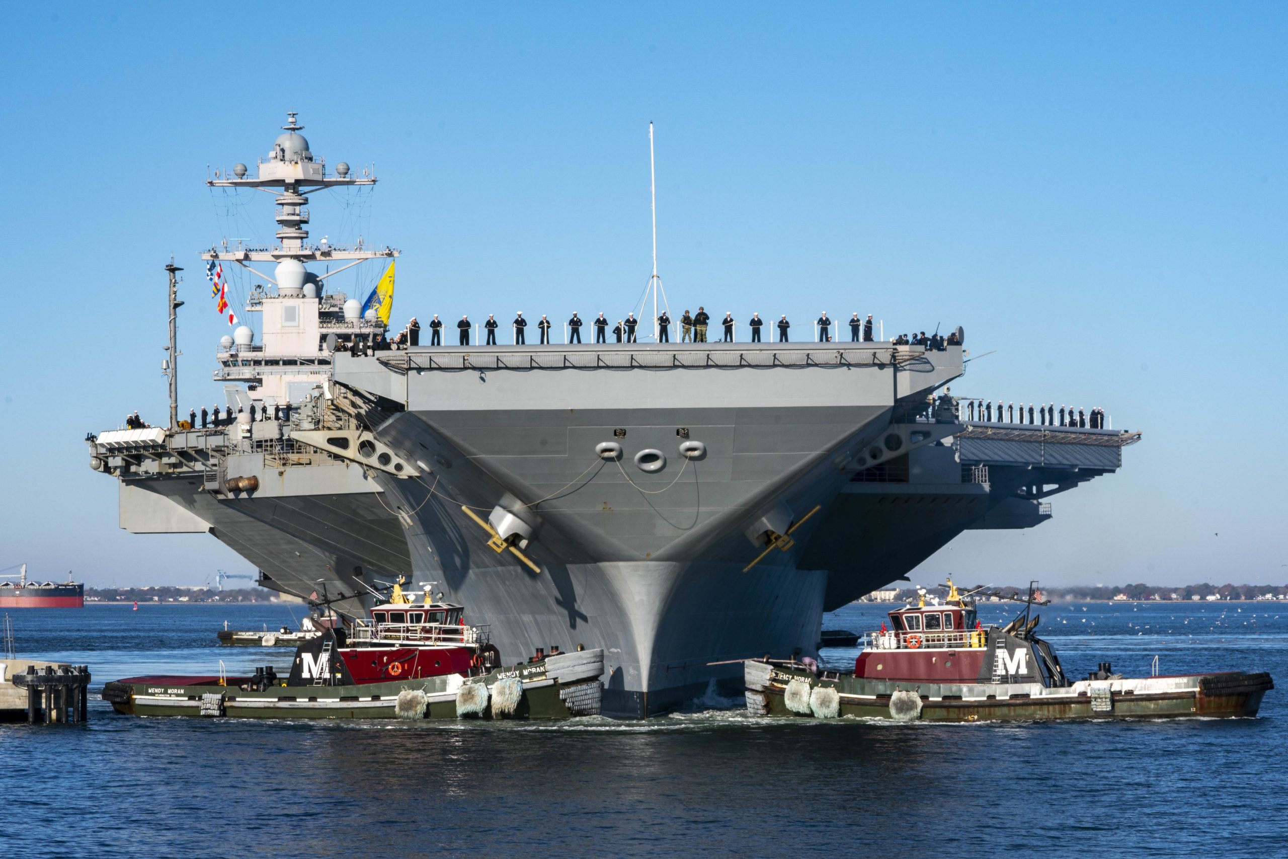 First Images Of The USS Gerald R. Ford Aircraft Carrier In The ...